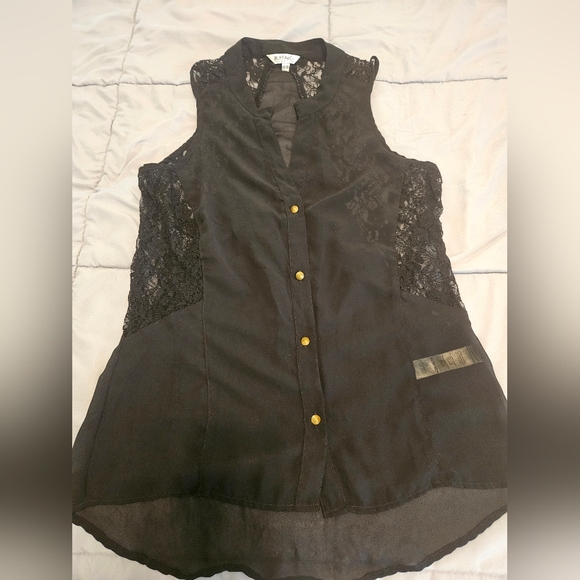 Cato | Tops | Buffalo Cato Black And Gold Sleeveless Blouse With ...